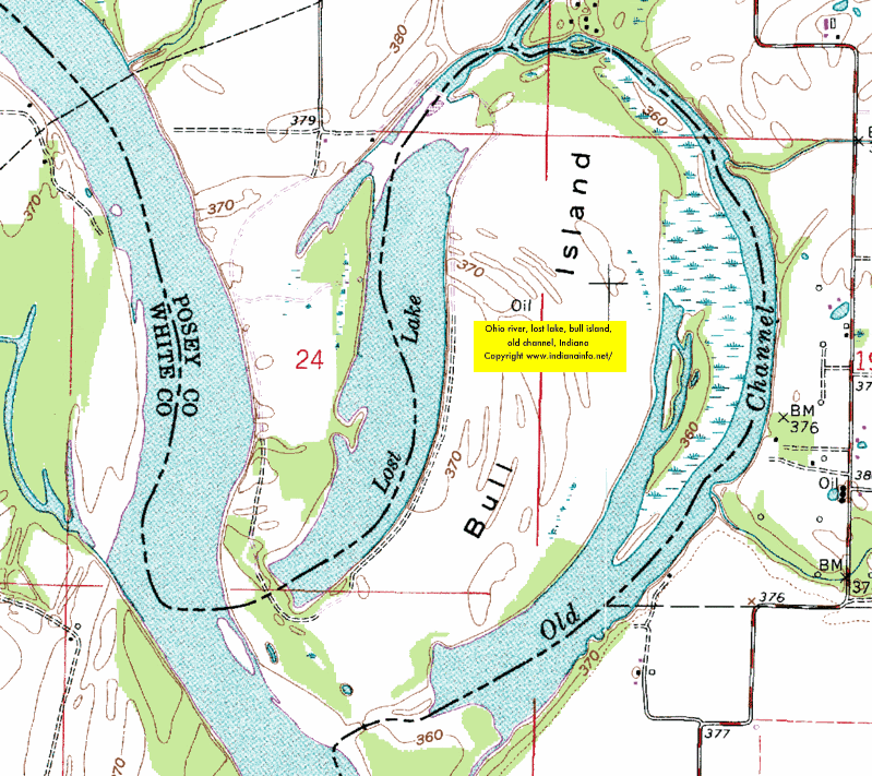 Lost Lake Map. Bull Island Map. Posey & White Counties, Indiana gif by ...